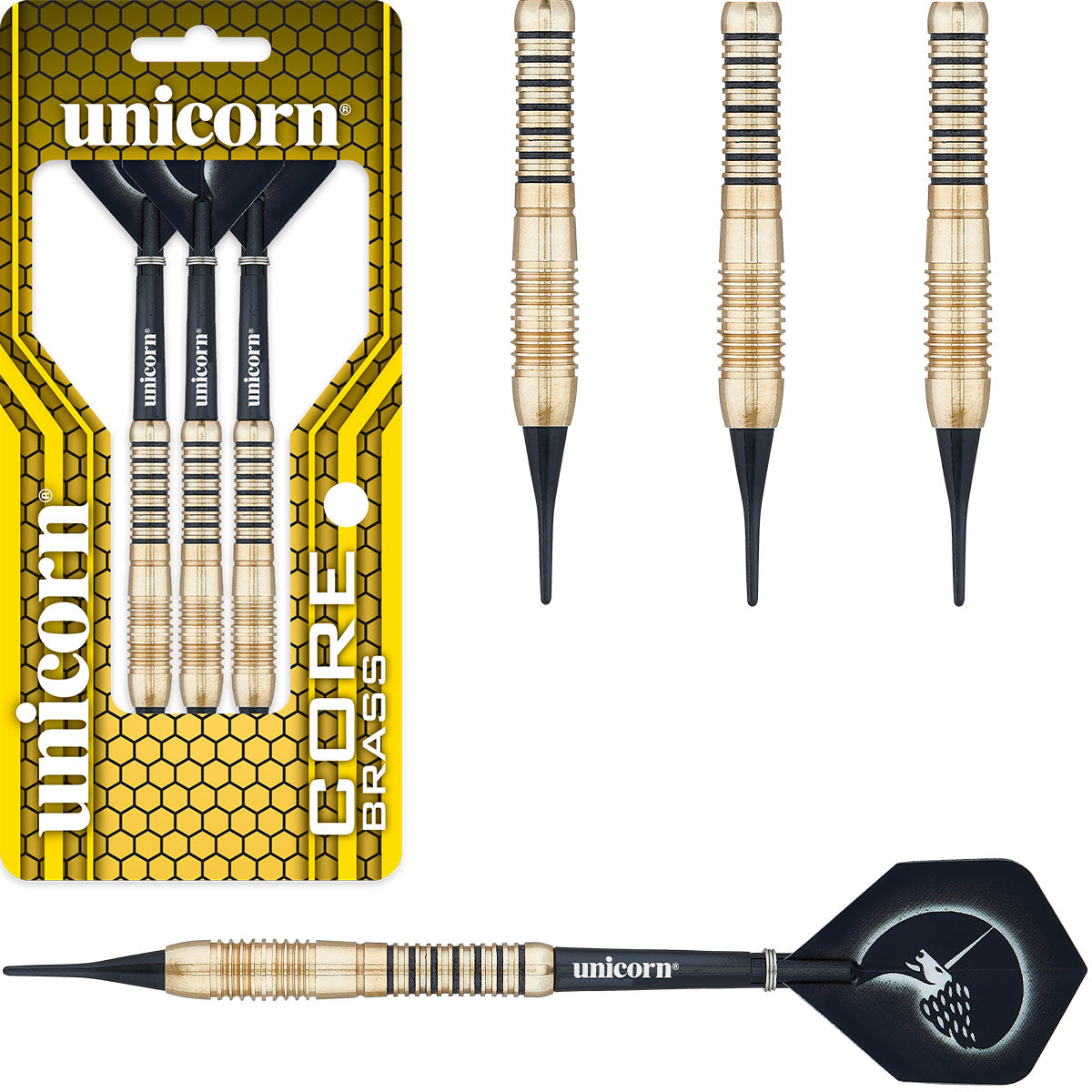 Core Brass Darts Style 2 Soft Tip Darts By Unicorn Double Top Darts