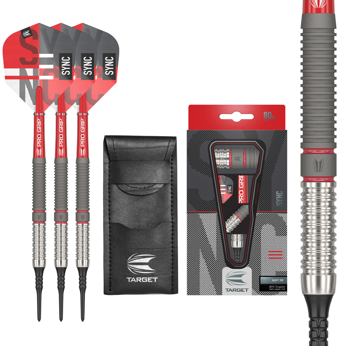 Sync 10 80% Tungsten Soft Tip Darts by Target – Double Top Darts