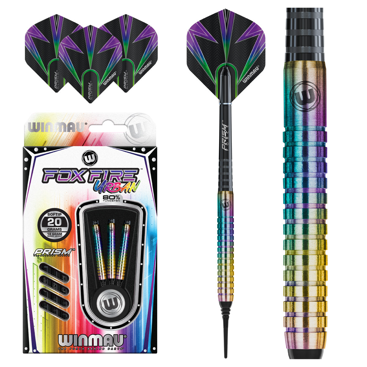 Foxfire Urban 90% Tungsten Soft Tip Darts by Winmau – Double Top Darts