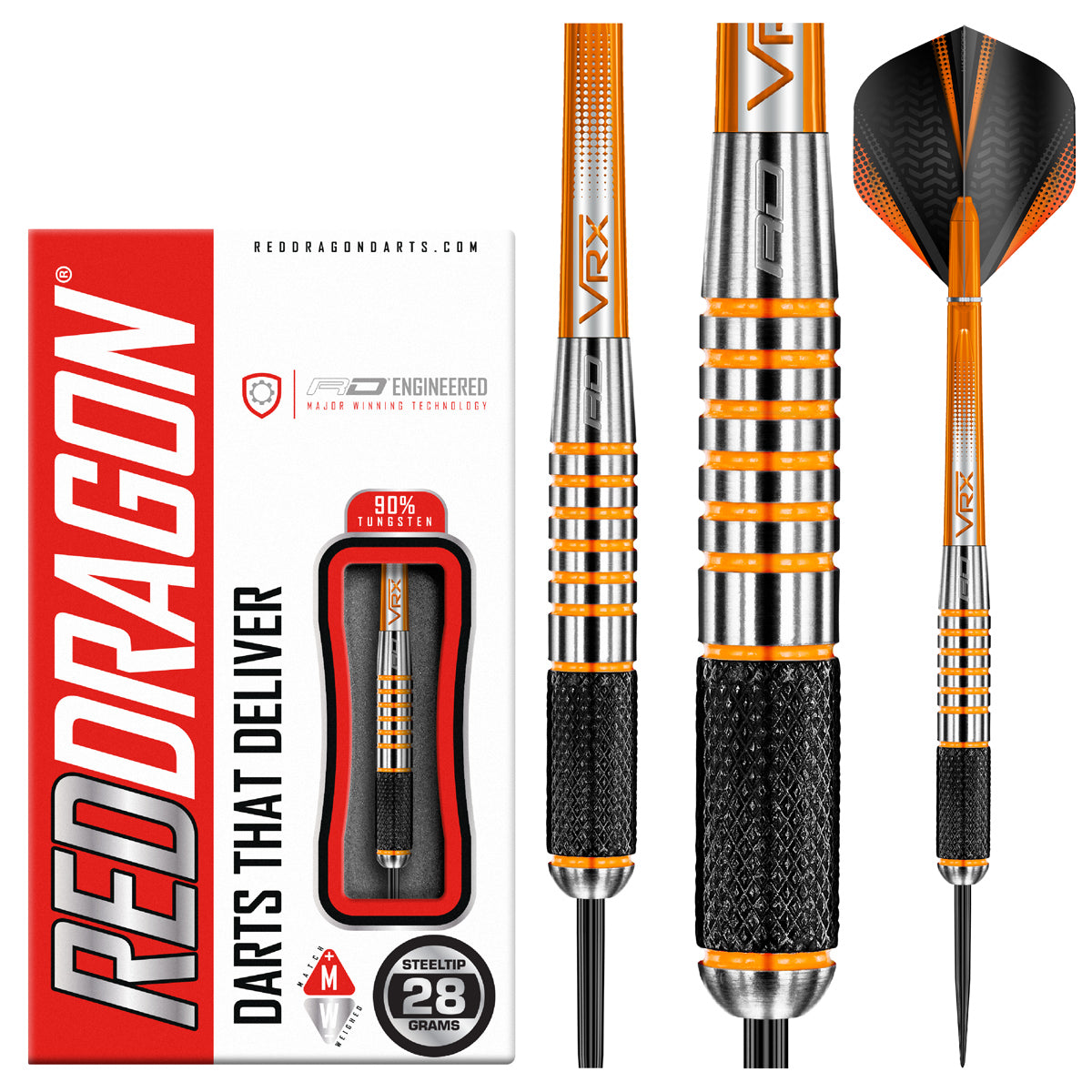 Amberjack 9 90% Tungsten Steel Tip Darts by Red Dragon – Double Top Darts