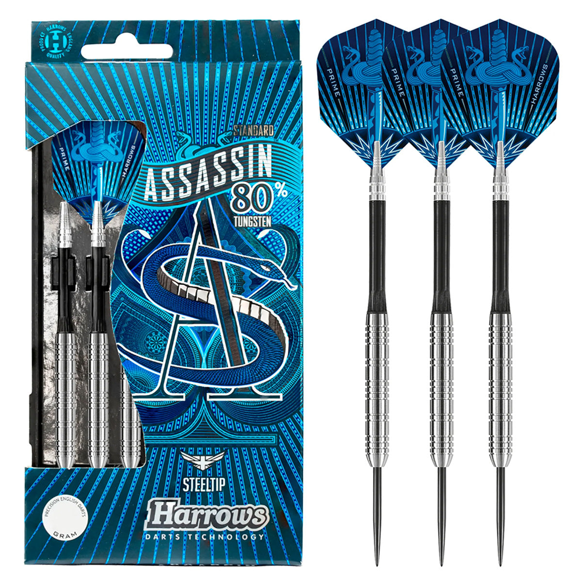 Harrows Assassin Ringed 80% Tungsten Steel Tip Darts – Double Top Darts