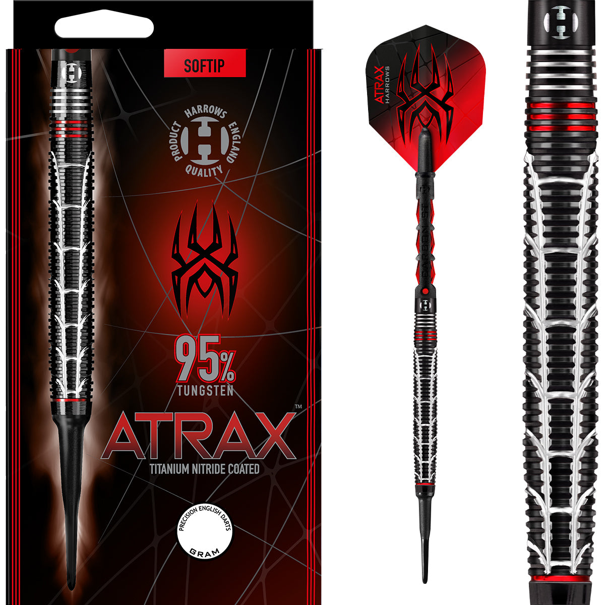 Atrax 95% Tungsten Soft Tip Darts by Harrows – Double Top Darts