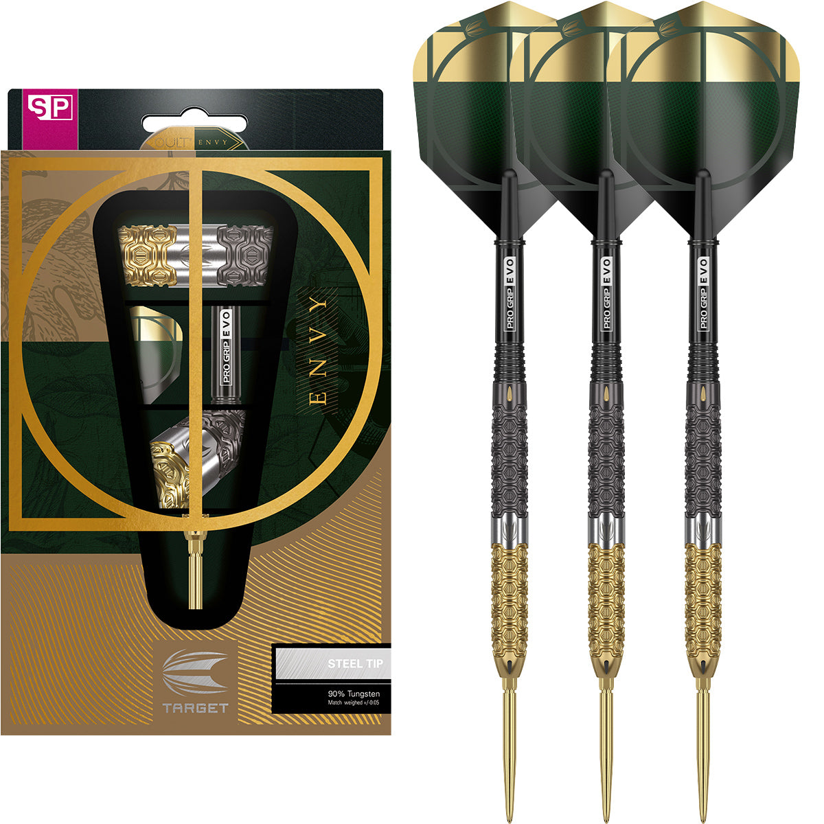 Cult Envy 03 90% Tungsten SP Steel Tip Darts by Target – Double Top Darts