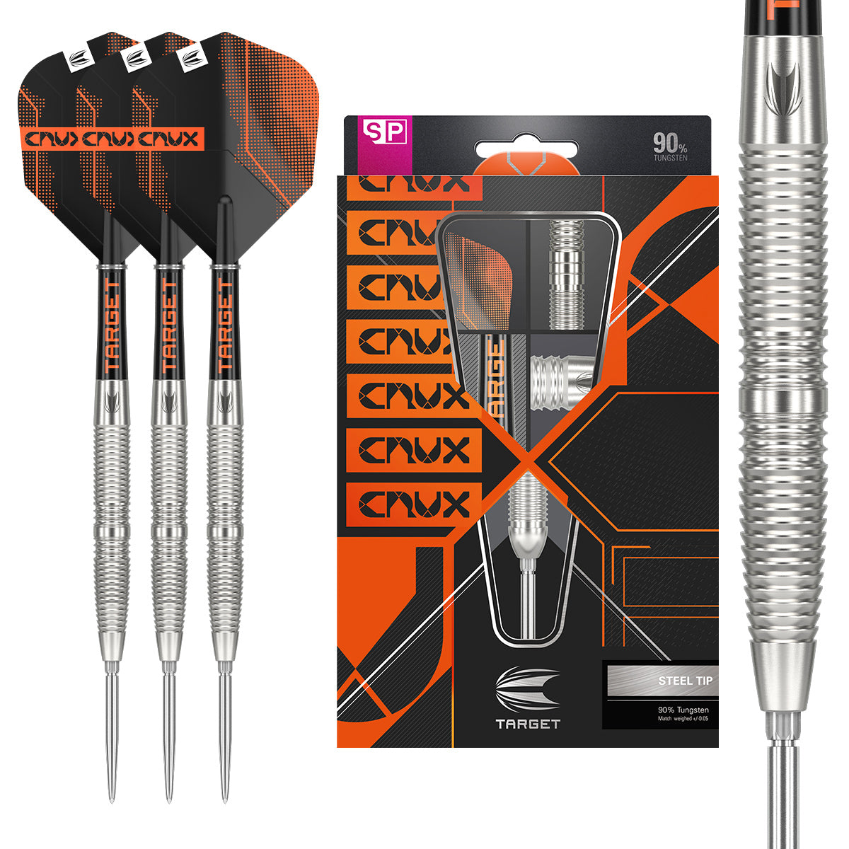 Crux 02 90% Tungsten Swiss Point Steel Tip Darts by Target – Double Top ...