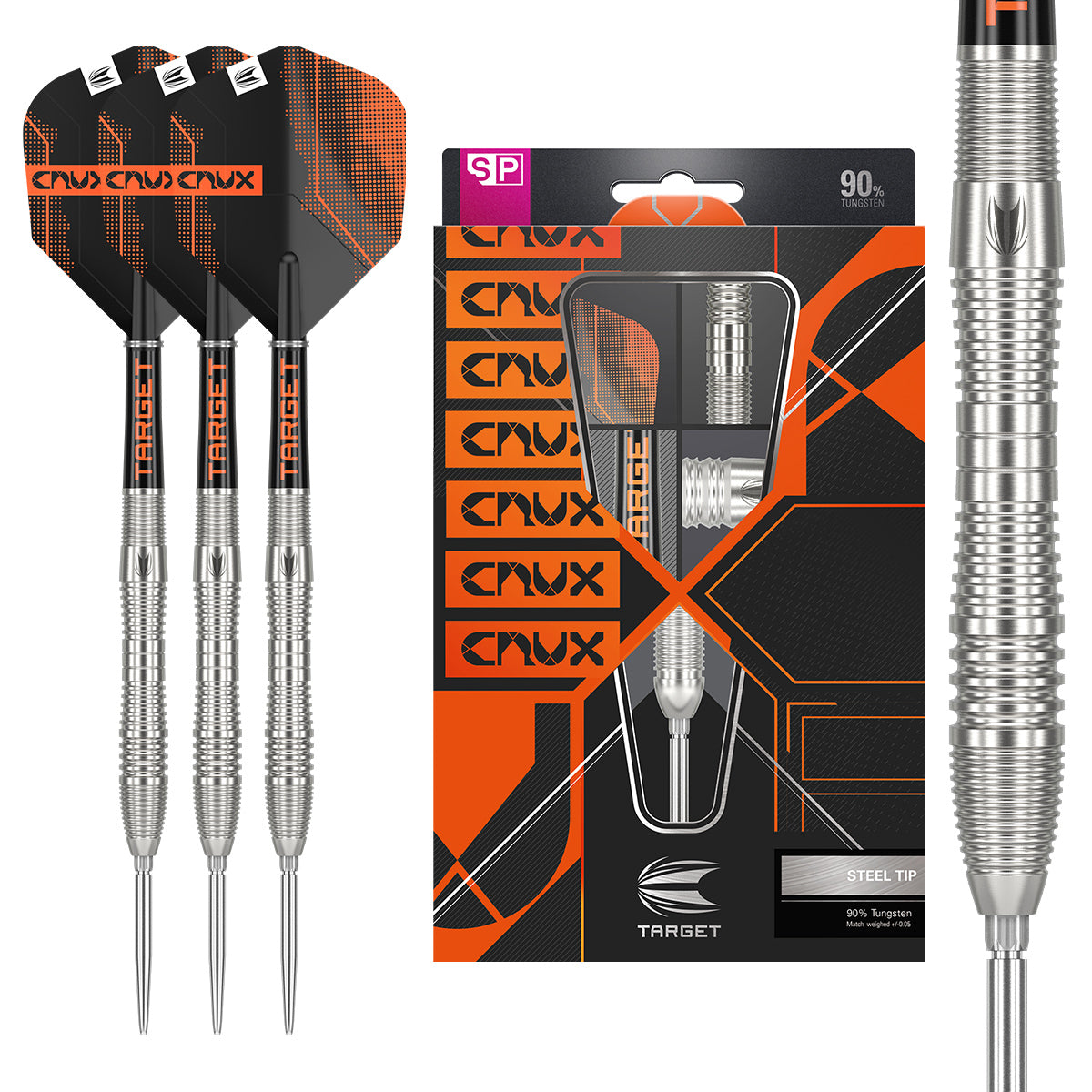 Crux 03 90% Tungsten Swiss Point Steel Tip Darts by Target – Double Top ...