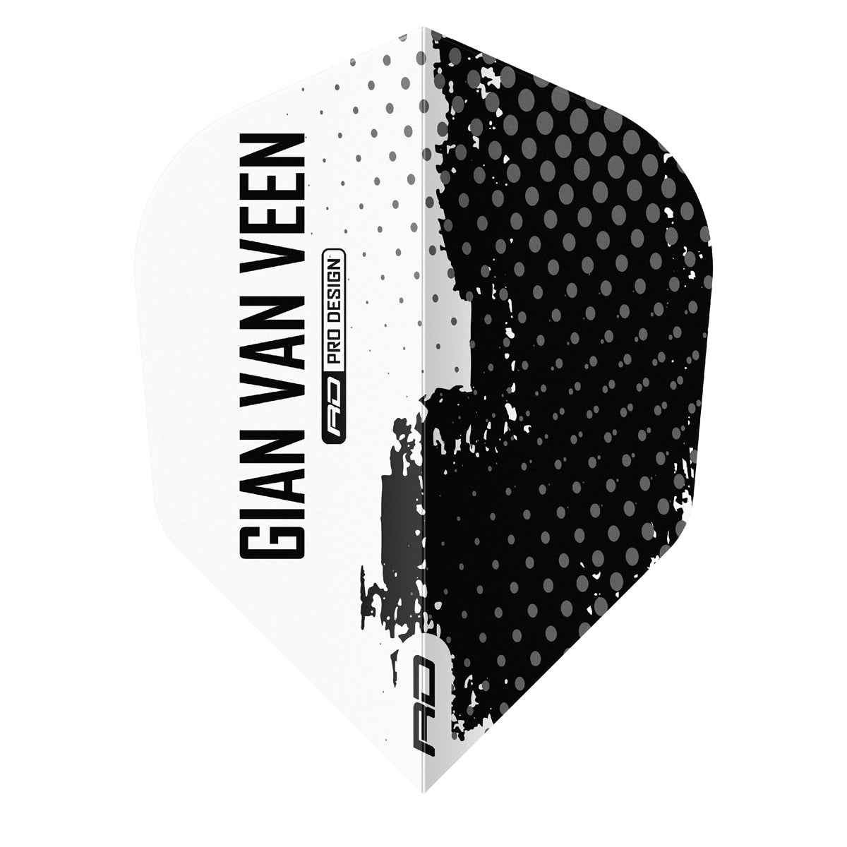 Gian van Veen Black & White No6 Dart Flights by Red Dragon – Double Top ...