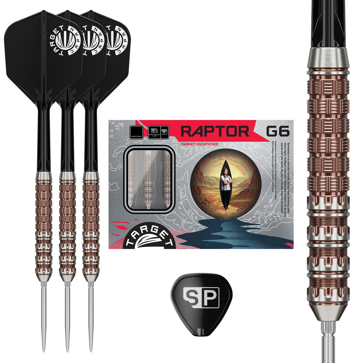 Target Japan Prime Series Raptor G6 90% Tungsten SP Steel Tip Darts ...