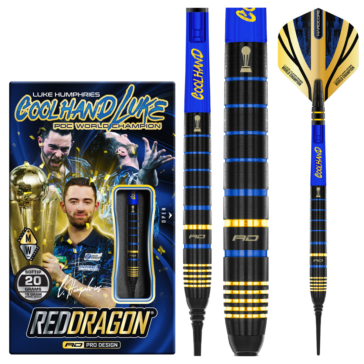 Luke Humphries TX4 Avenger 90% Tungsten Soft Tip Darts by Red Dragon ...