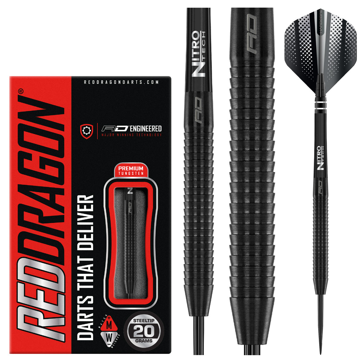 Razor Edge Black 85% Tungsten Steel Tip Darts by Red Dragon – Double ...
