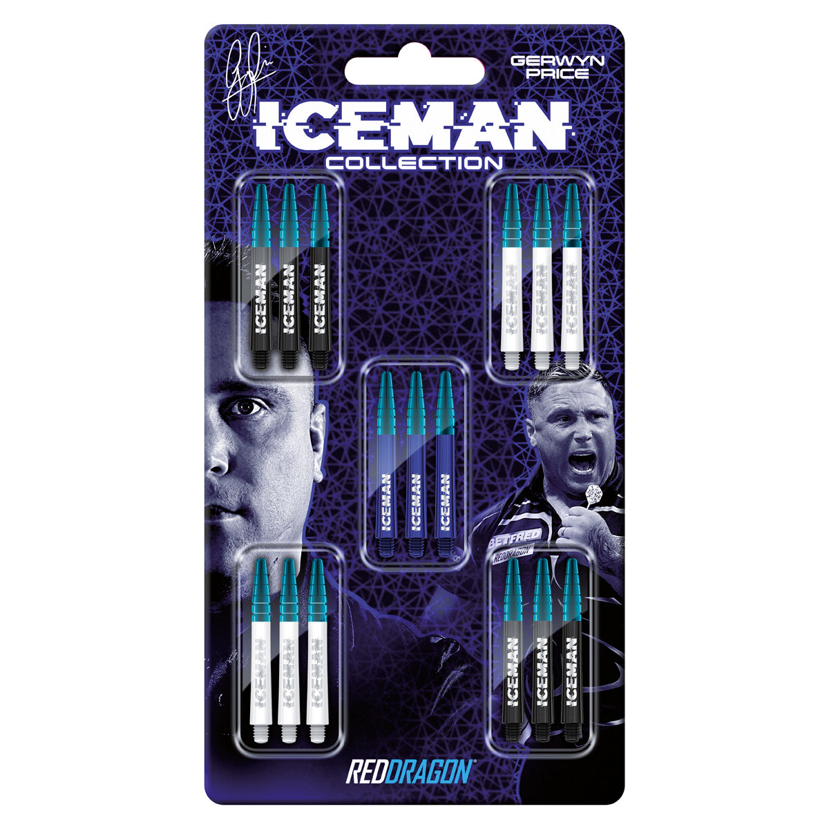 Iceman Nitro Ionic Shaft Collection by Red Dragon – Double Top Darts
