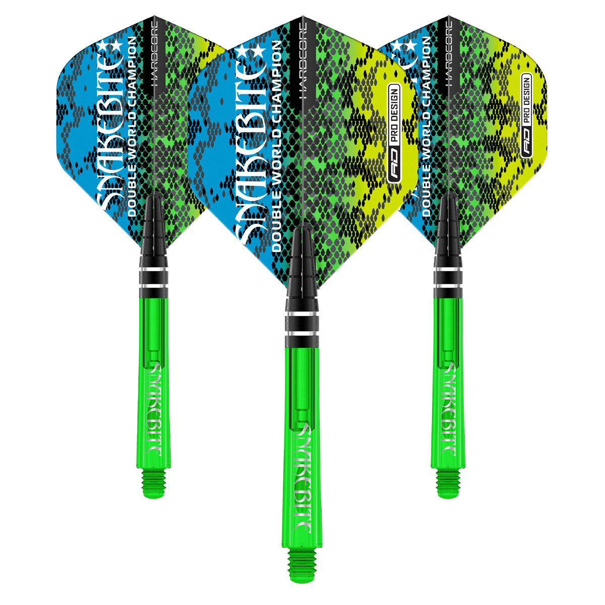 Peter Wright Snakebite Nitro Ionic & Hardcore Combo - Green by Red Dra ...