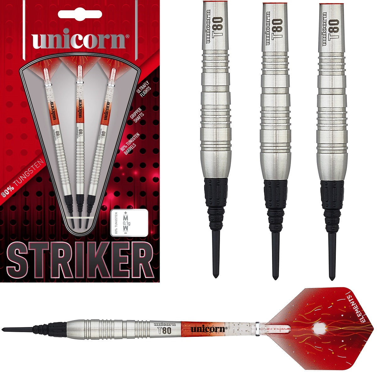 Unicorn Striker Type 4 80% Tungsten Soft Tip Darts – Double Top Darts