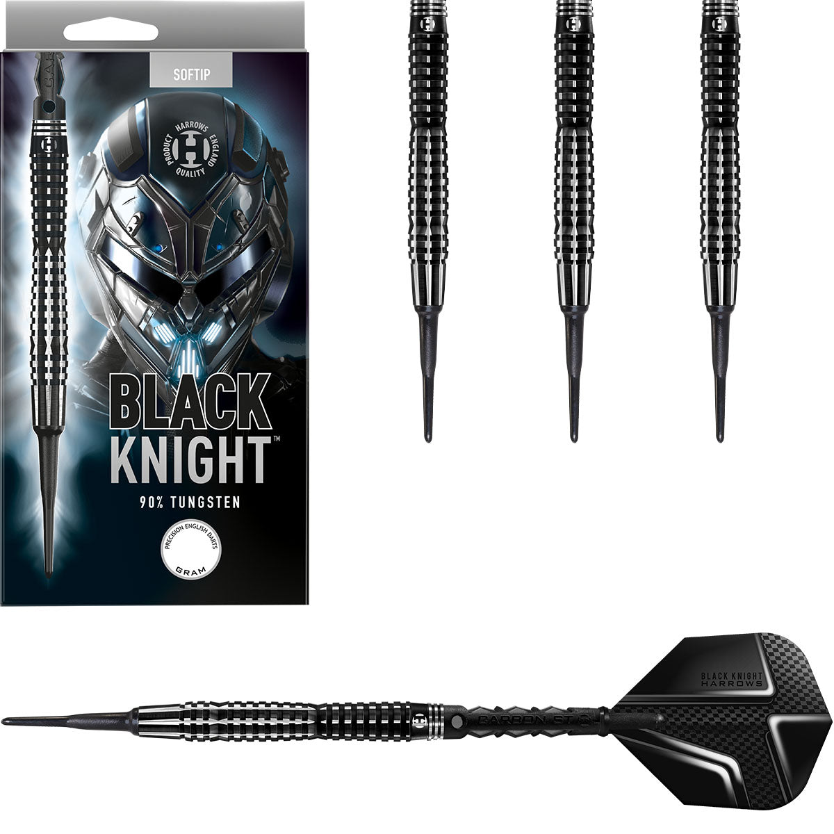 Black Knight 90% Tungsten Soft Tip Darts by Harrows – Double Top Darts