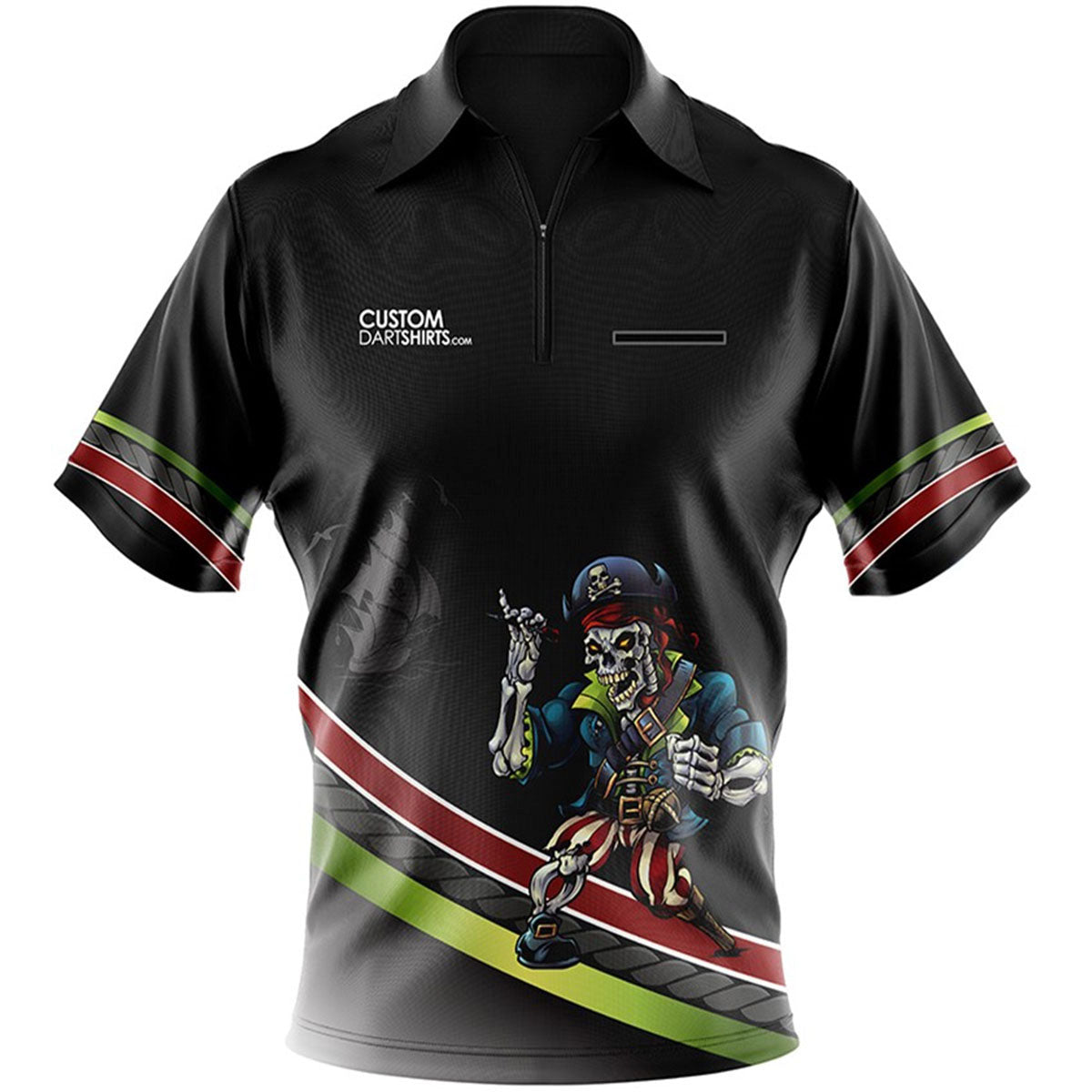 Skeleton Pirate Custom Dart Shirt – Double Top Darts
