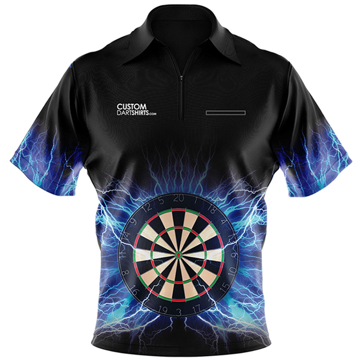 Blue Lightning Custom Dart Shirt – Double Top Darts